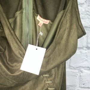 Solaris Style | Dresses | Solaris Style Olive Suede Lace Up Dress ...